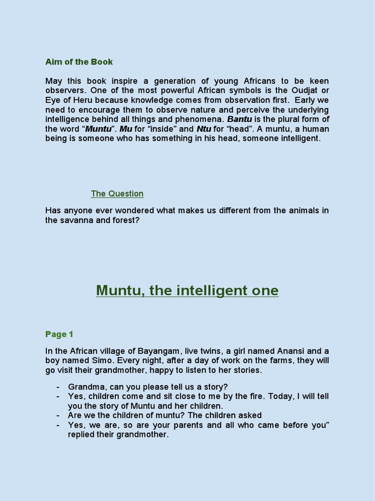 Muntu, The Intelligent One | PDF