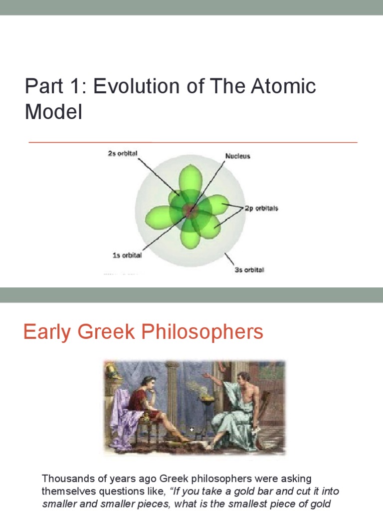 1 - Evolution of The Atomic Model | PDF | Atoms | Atomic Nucleus