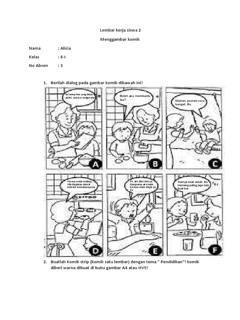 Alicia - Lembar Kerja Siswa 2 Menggambar Komik | PDF