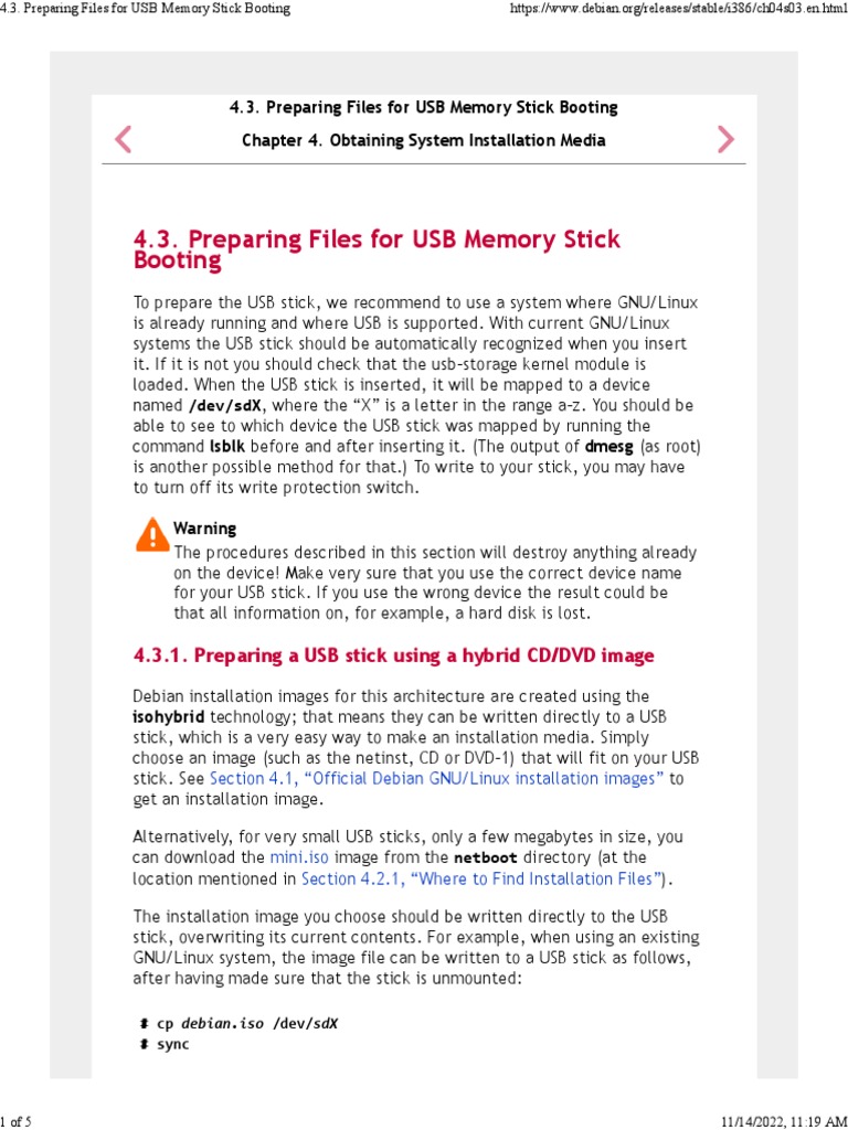 4.3. Preparing Files For USB Memory Stick Booting | PDF | Usb Flash Drive | Booting