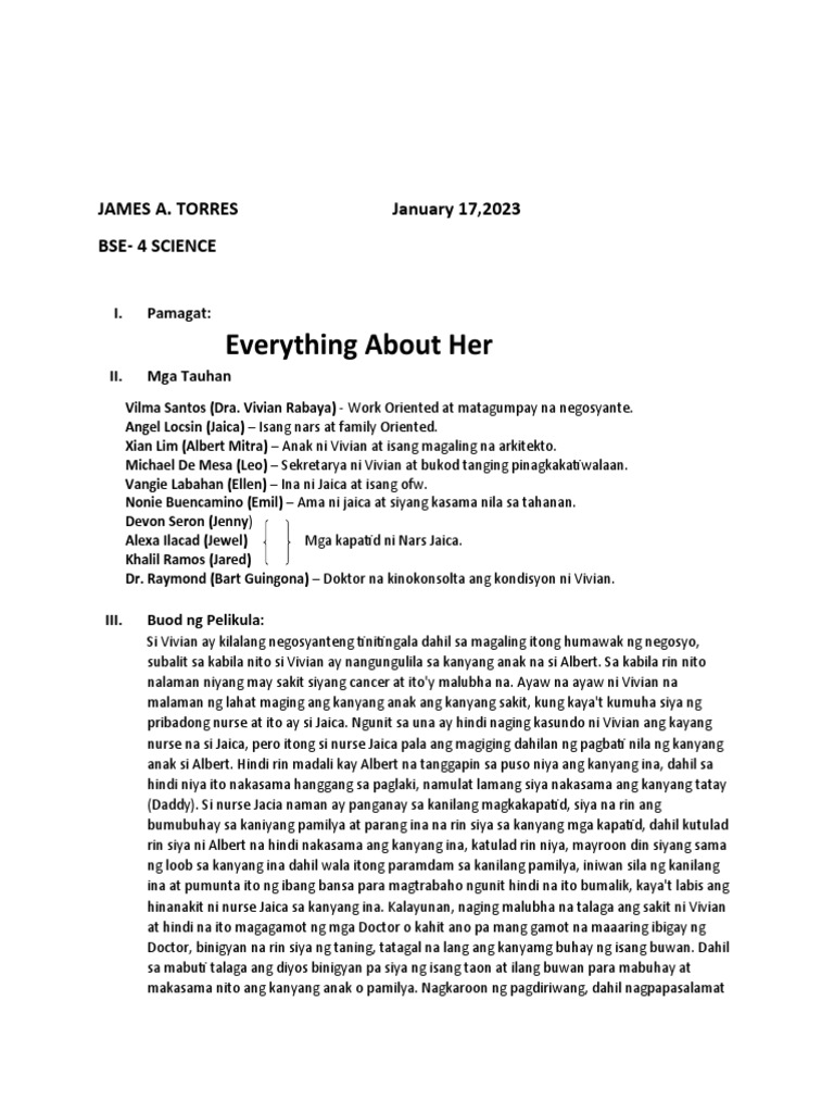 BALANGKAS 1 Everything About Her | PDF