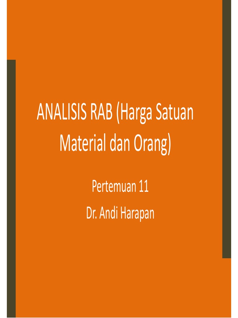 Kuliah 11, Analisa Rab | PDF