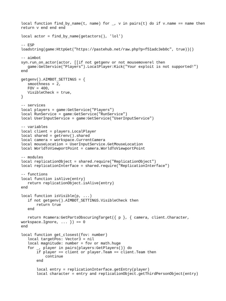 Script for Game Aimbot & ESP | PDF | Computers