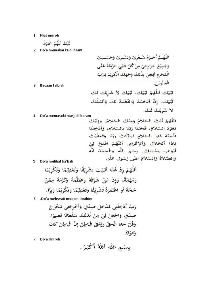 Doa Lengkap untuk Umroh dan Panduan | PDF