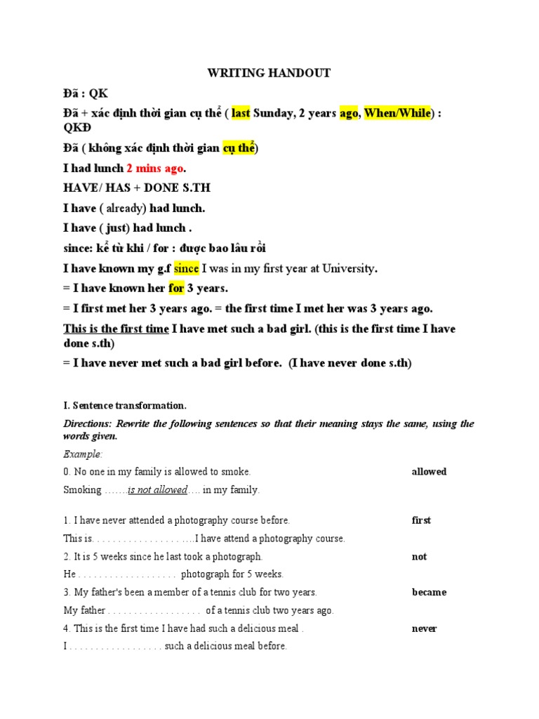 HANDOUT Writing 6 | PDF