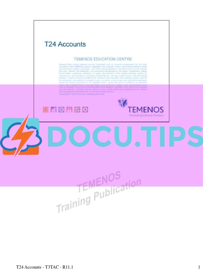 T24 Accounts Training Guide | PDF | Interest | Cash