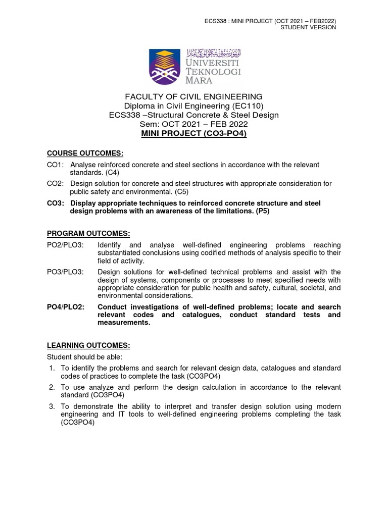 Endorsed Mini Project Oct21 Feb22 Student Ver (With Rubric) | PDF ...