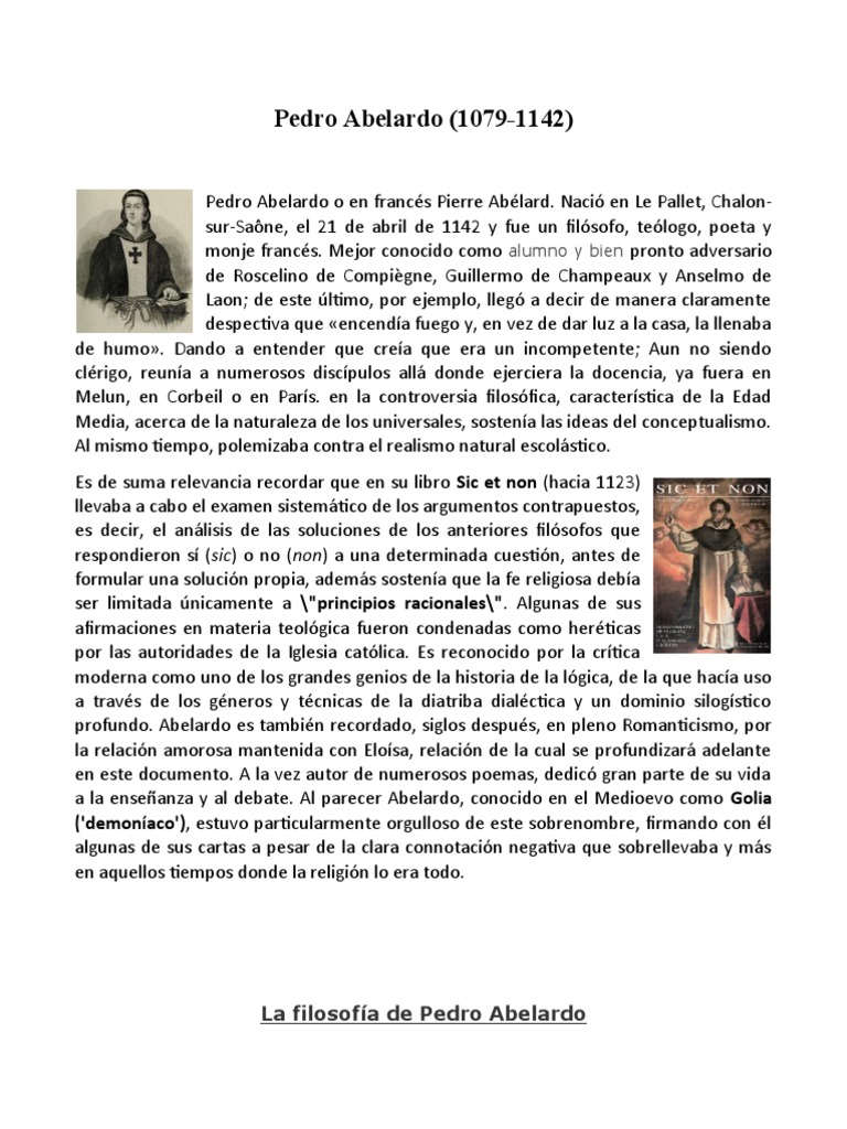 Pedro Abelardo (1079 - 1142) | PDF | Metafísica | Movimientos filosóficos