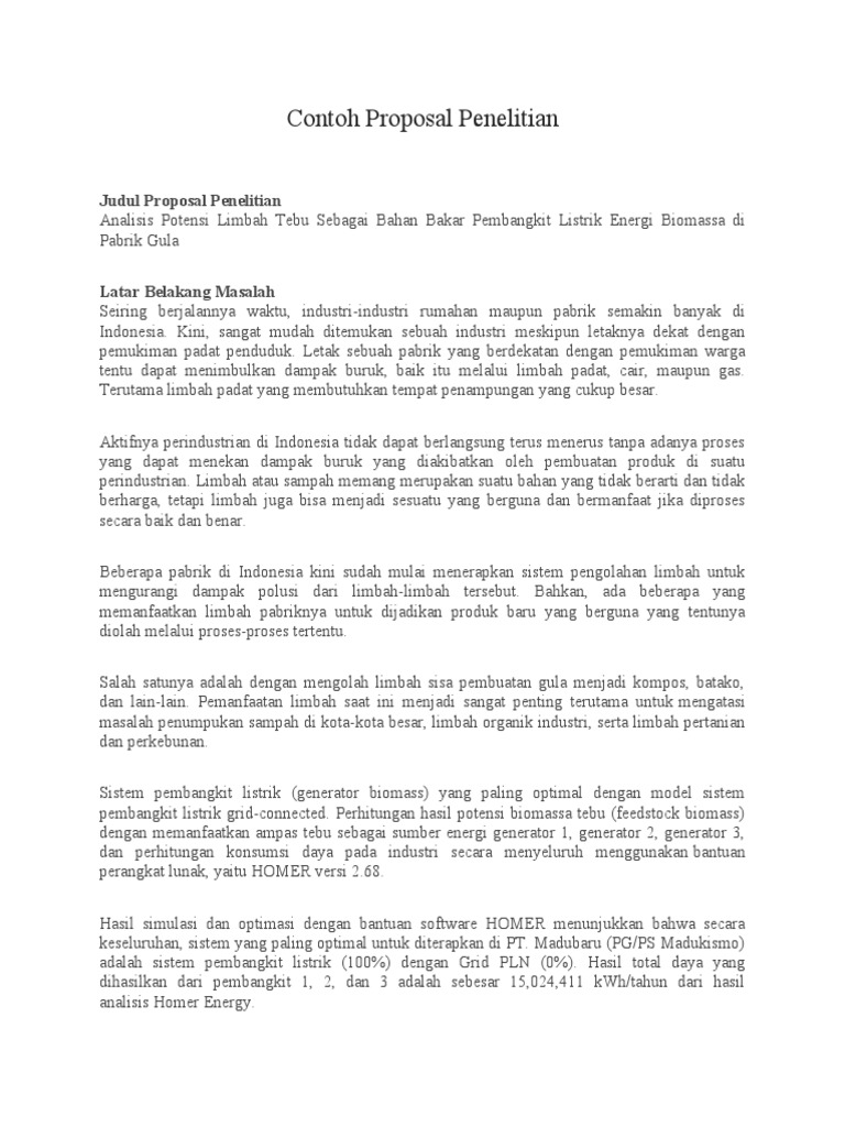 Contoh Proposal Penelitian1 | PDF | Sains & Matematika