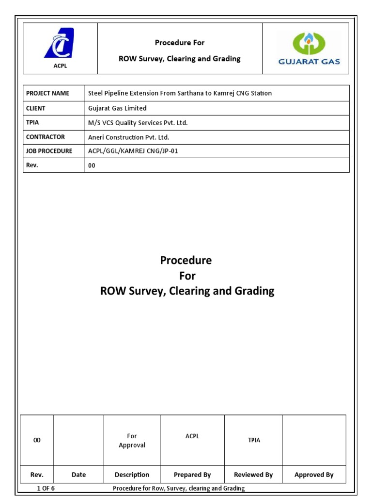 Pipeline ROW Survey & Grading Guide | PDF | Electric Power Transmission ...