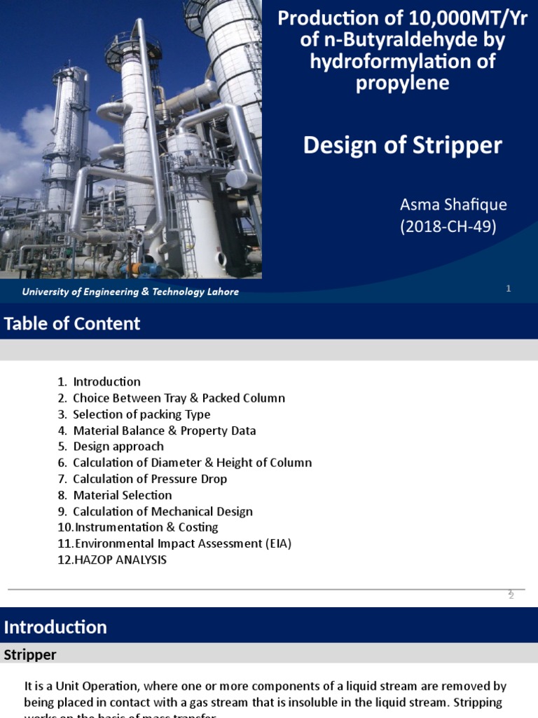 Stripper Design - PPTX Senior | PDF | Chemistry | Physical Sciences