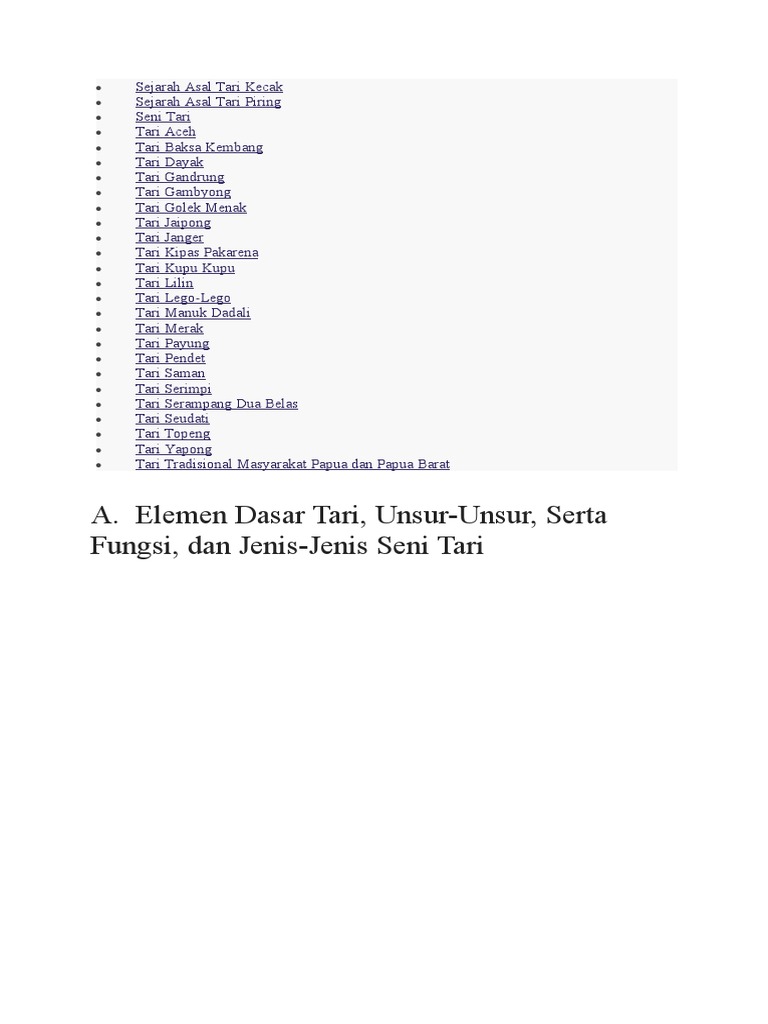 Elemen Dasar dalam Seni Tari | PDF | Seni