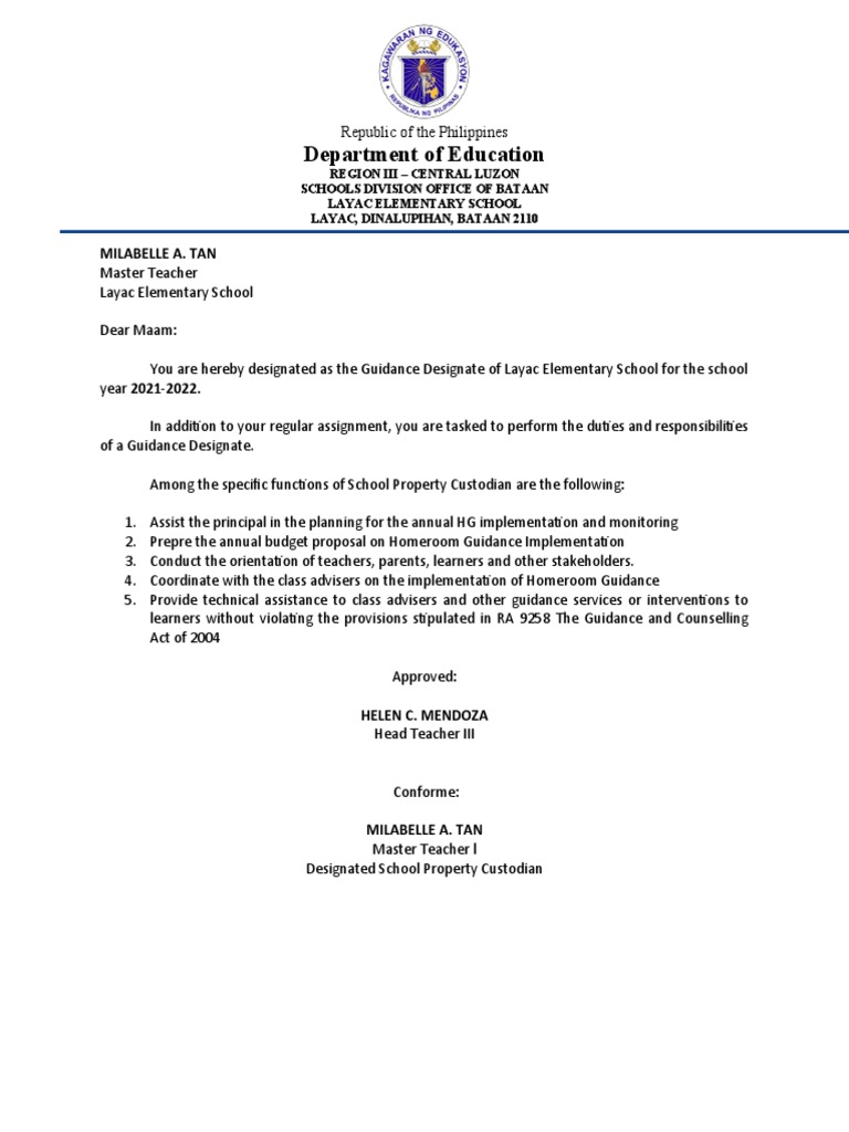 Designation As Guidance Counsellor | PDF