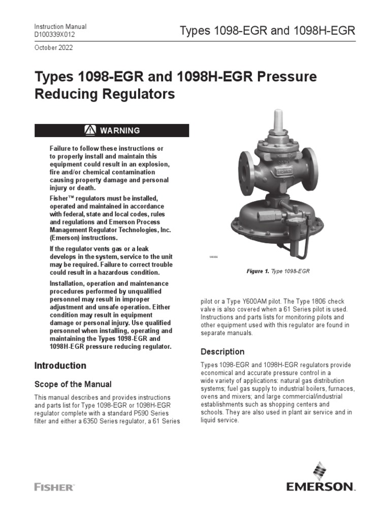 Manuals 1098 Egr 1098h Egr Pressure Reducing Regulators Instruction Manual Fisher en en 5969474 ...