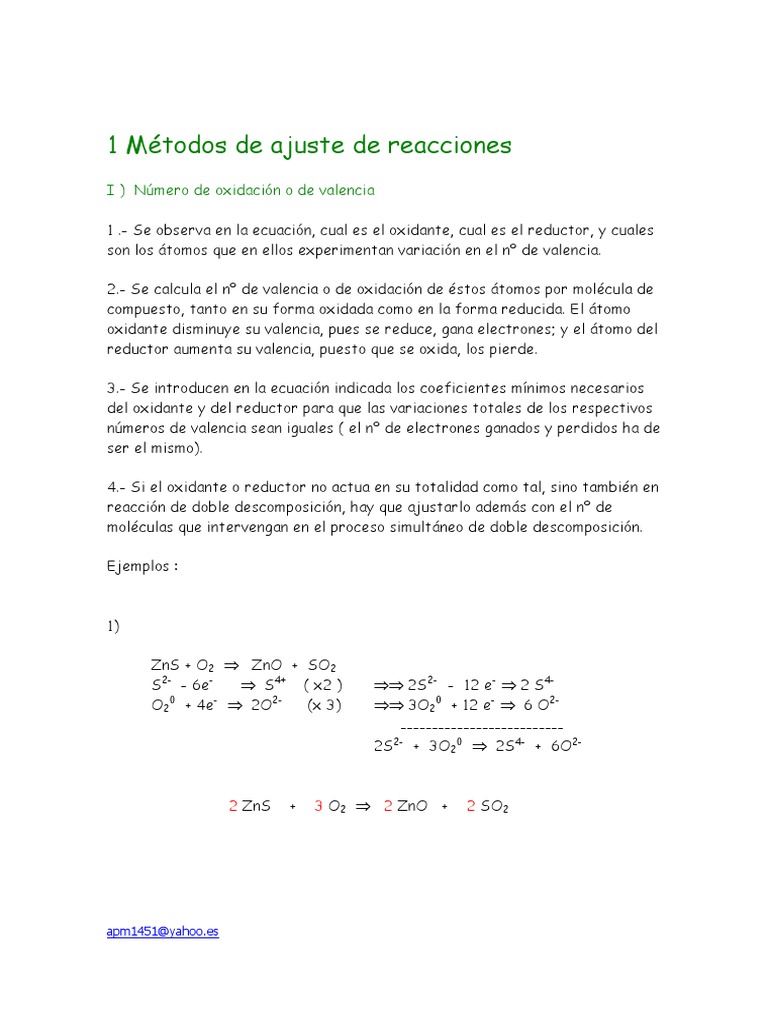 Ajuste de Reacciones Redox con H2O | PDF | Redox | Ácido