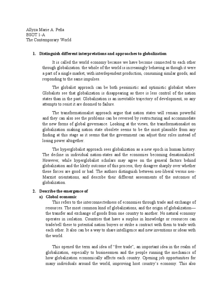 Political Globalization: Key Approaches | PDF | Globalization | Economies