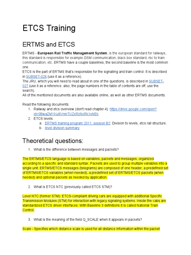 ETCS | PDF | Rail Infrastructure | Railway Safety