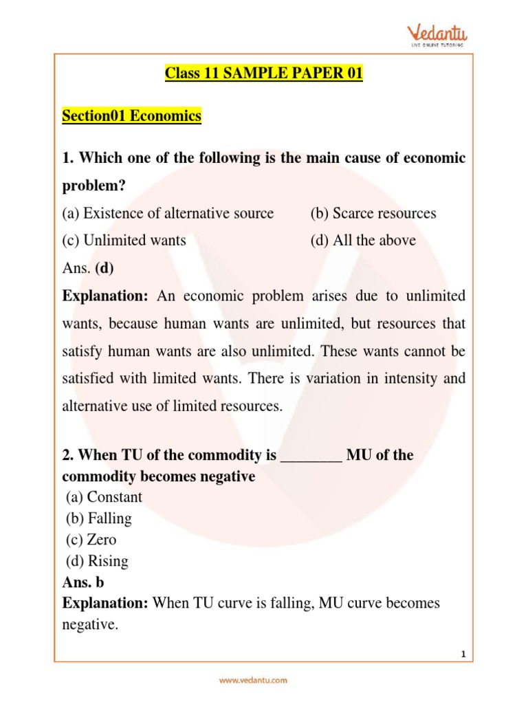 ICO Sample Paper 1 Class 11 - Free PDF Download | PDF | Stocks ...