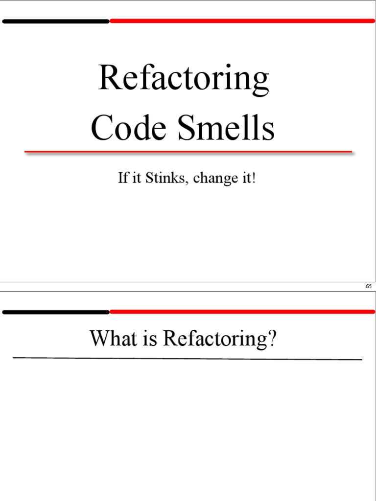 Refactoring And Code Smell Pdf Class Computer Programming
