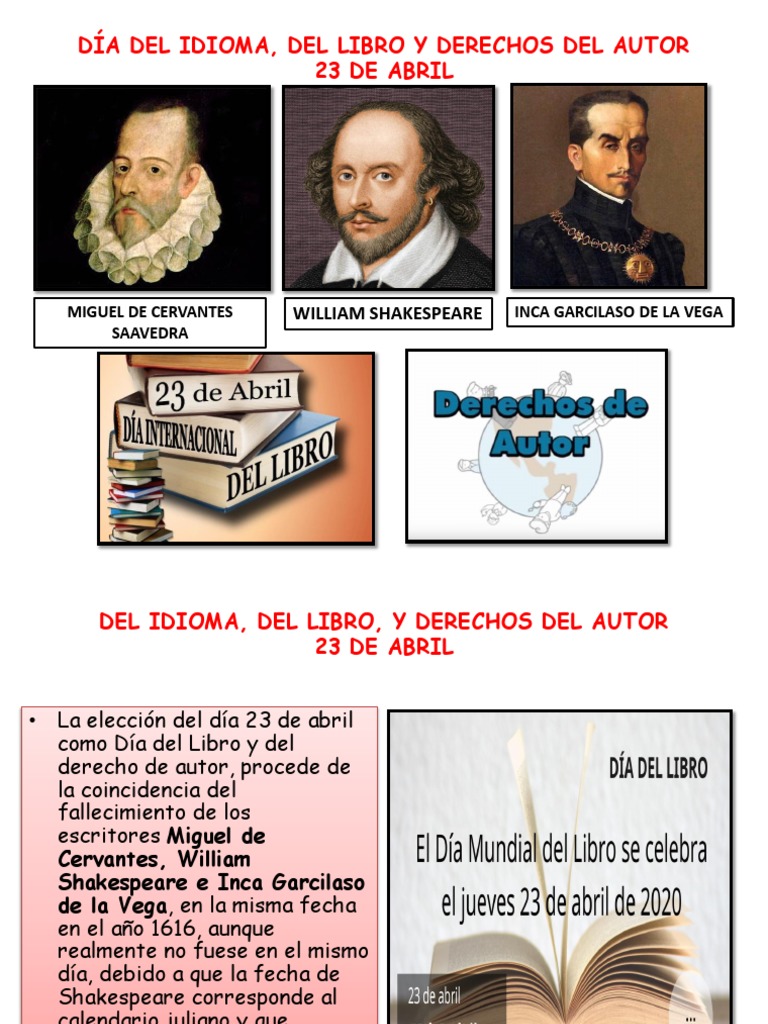 Dia Del Idioma, Del Libro y Derechos Del | PDF