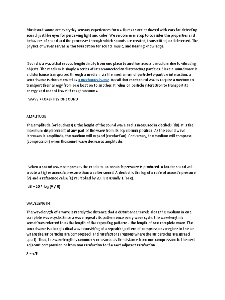 The Physics of Sound: A Guide to the Properties and Behaviors of Sound ...