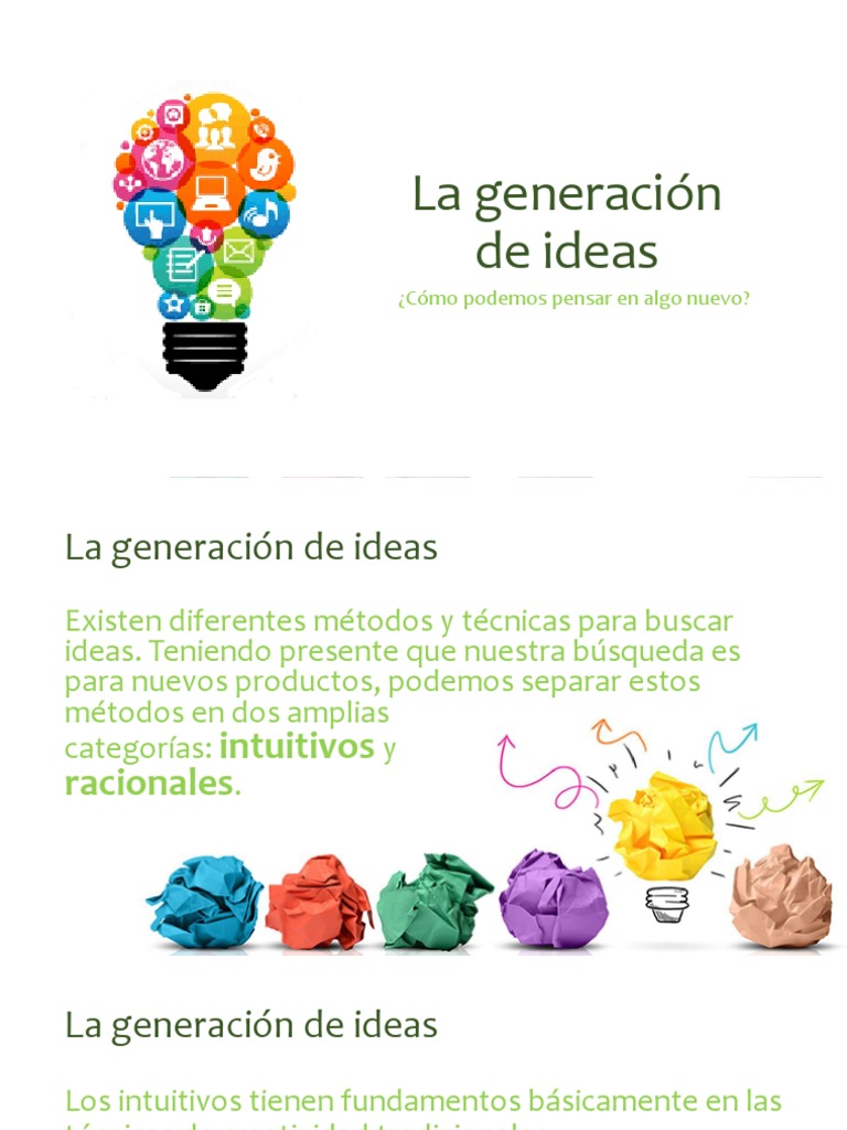 Métodos para Generar Ideas Innovadoras | PDF | Investigación y desarrollo | Investigación de mercado