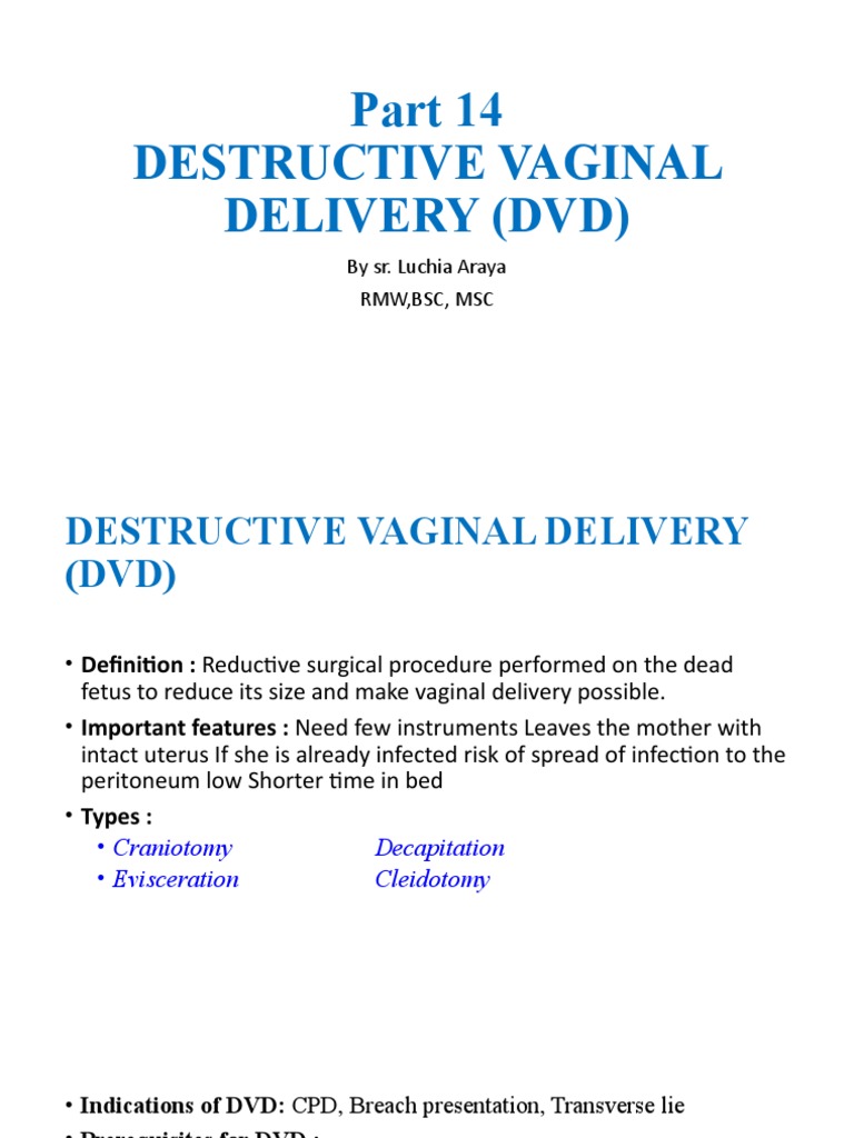 Destructive Operation | PDF | Childbirth | Vagina
