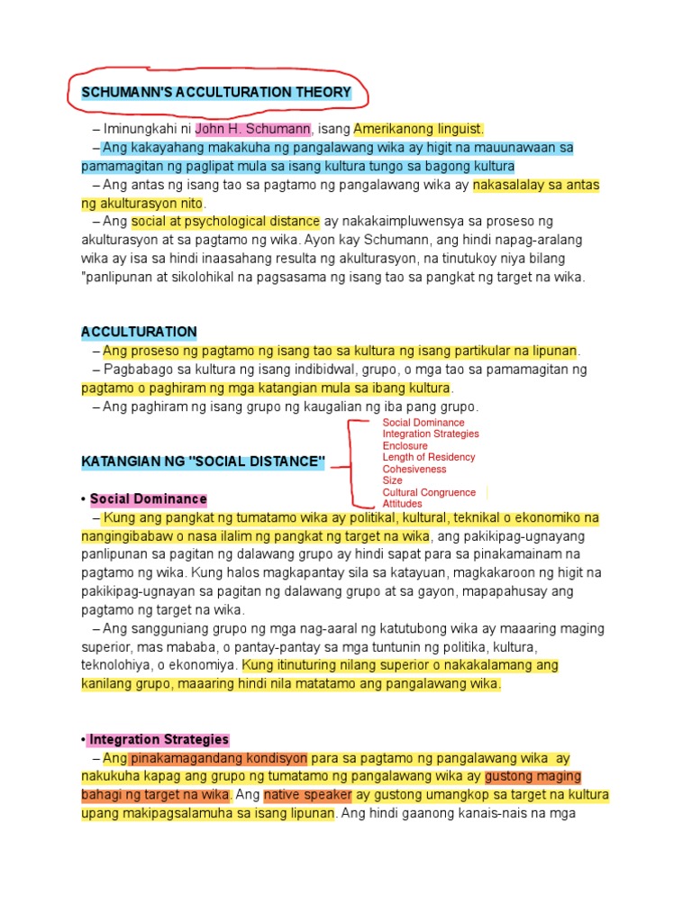 Schumann's Acculturation | PDF