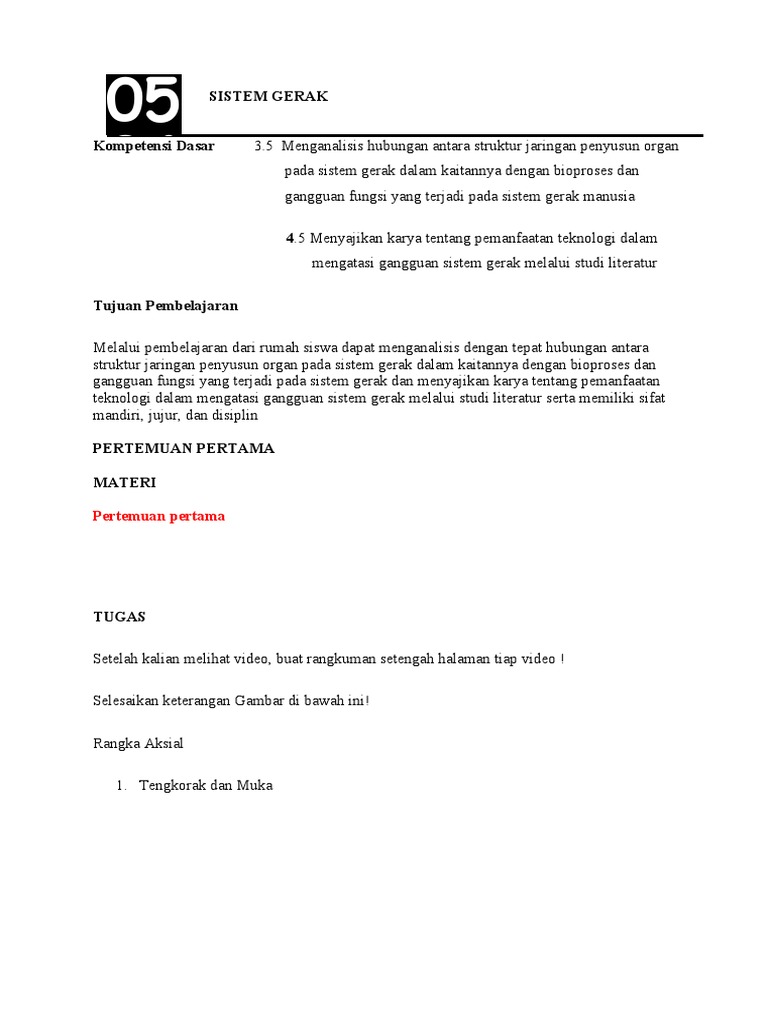 LKPD Sistem Rangka | PDF