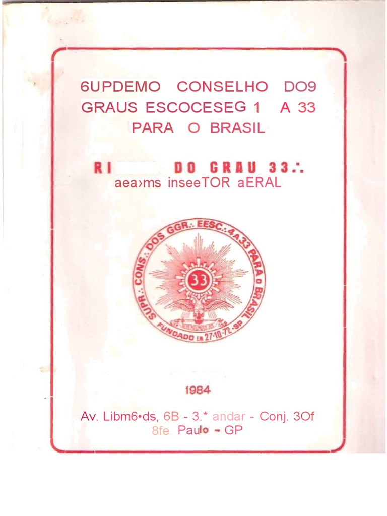 Ritual do Grau 33 da Maçonaria | PDF