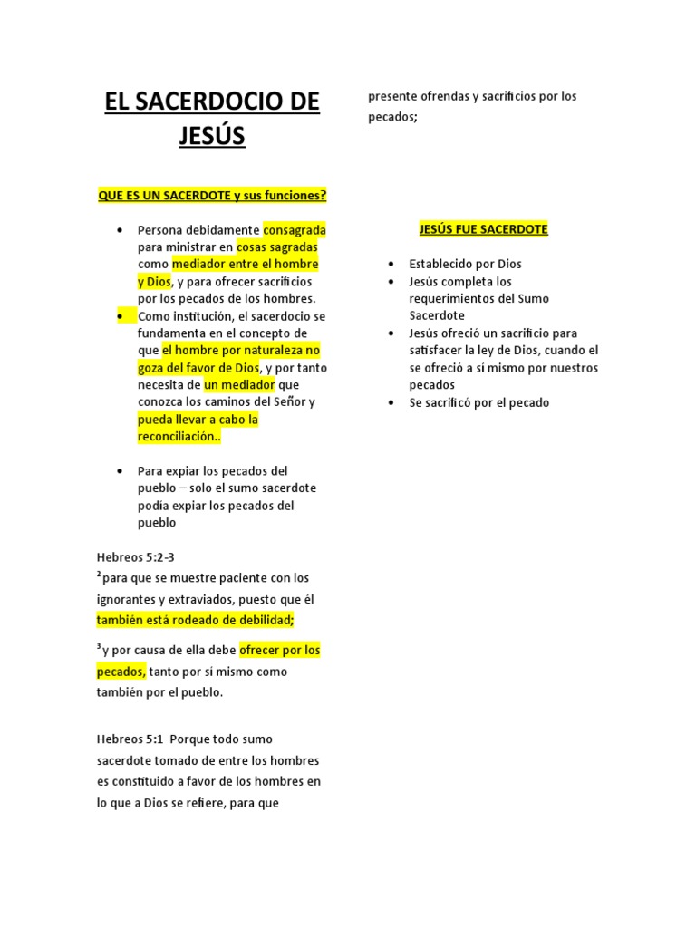 El Sacerdocio de Jesús | PDF | Sacerdote | Abrahán