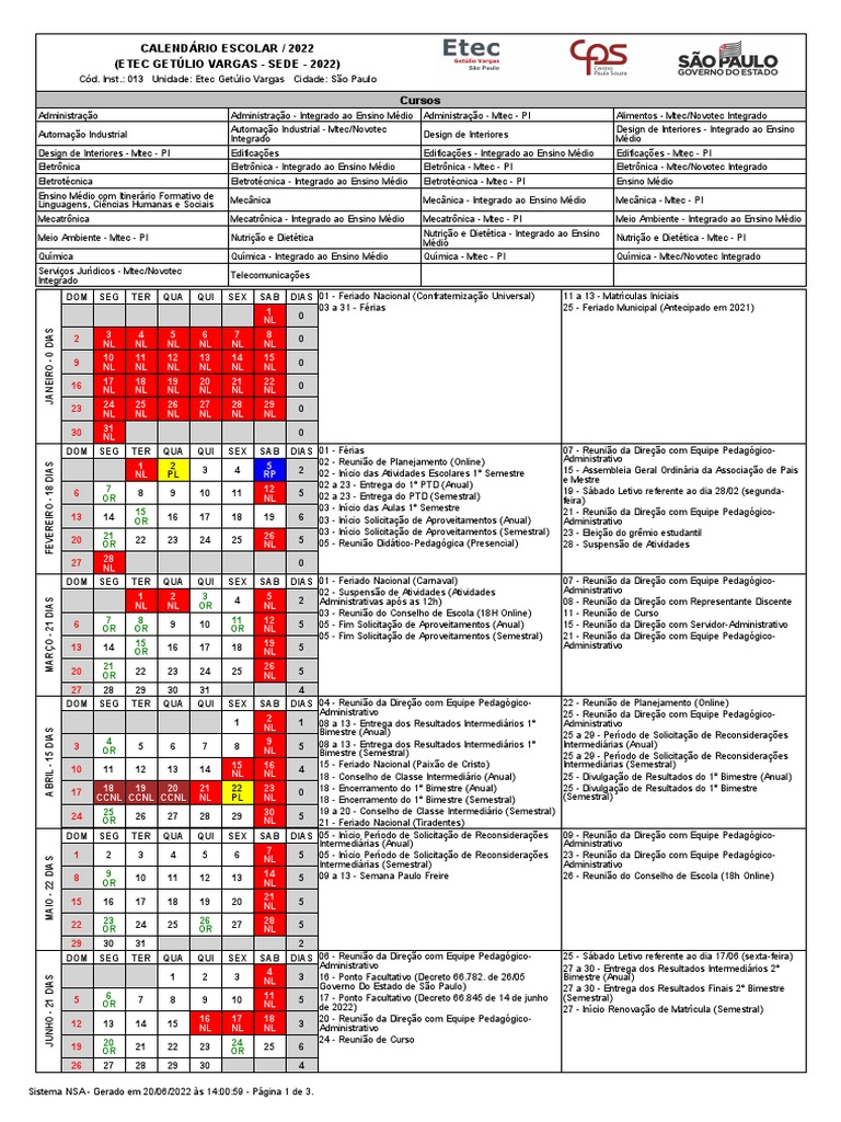 Calendario 2022 Sede 22-06-2022 | PDF