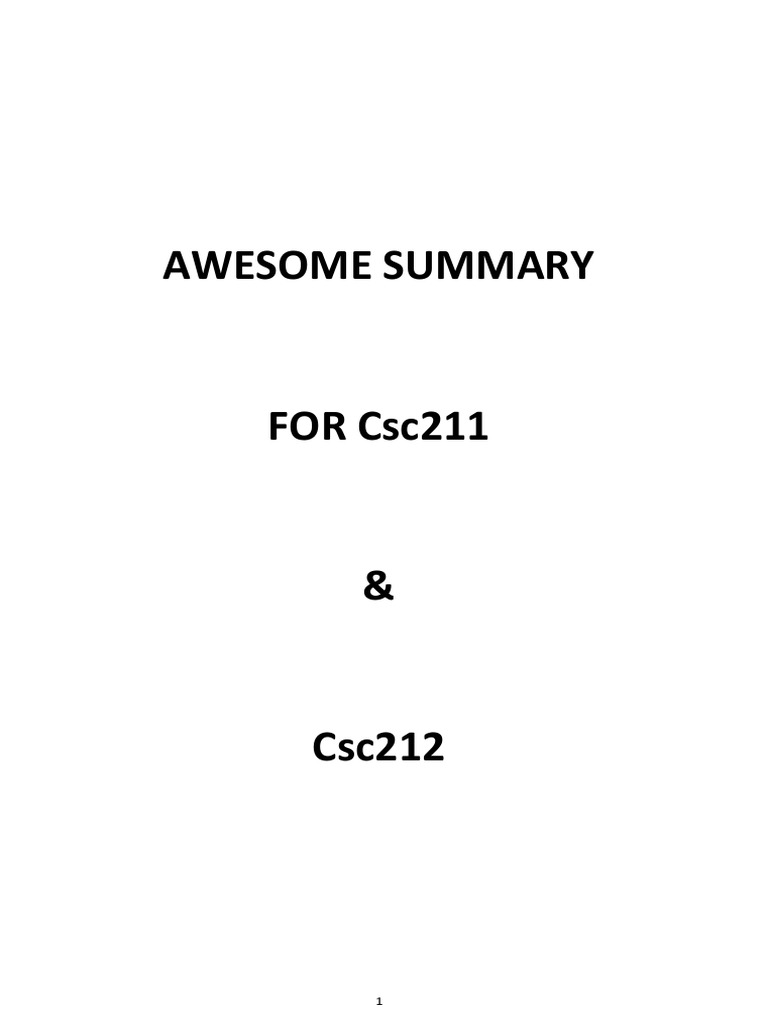 Csc 212 Pdf Programming Computer Program 0749