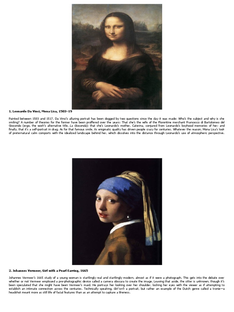 GEC 6 ART APPRECIATION Famous Art | PDF | Leonardo Da Vinci | Pablo Picasso