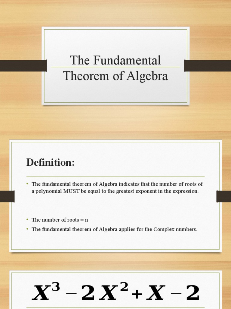 The Fundamental Theorem of Algebra | PDF