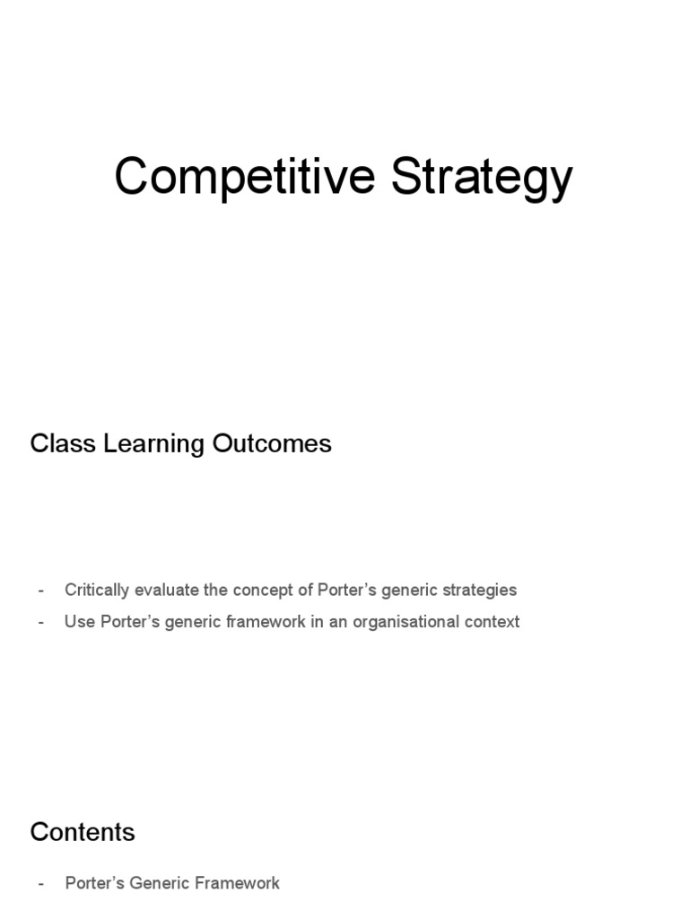 Competitive Strategy | PDF | Strategic Management | Competitive Advantage
