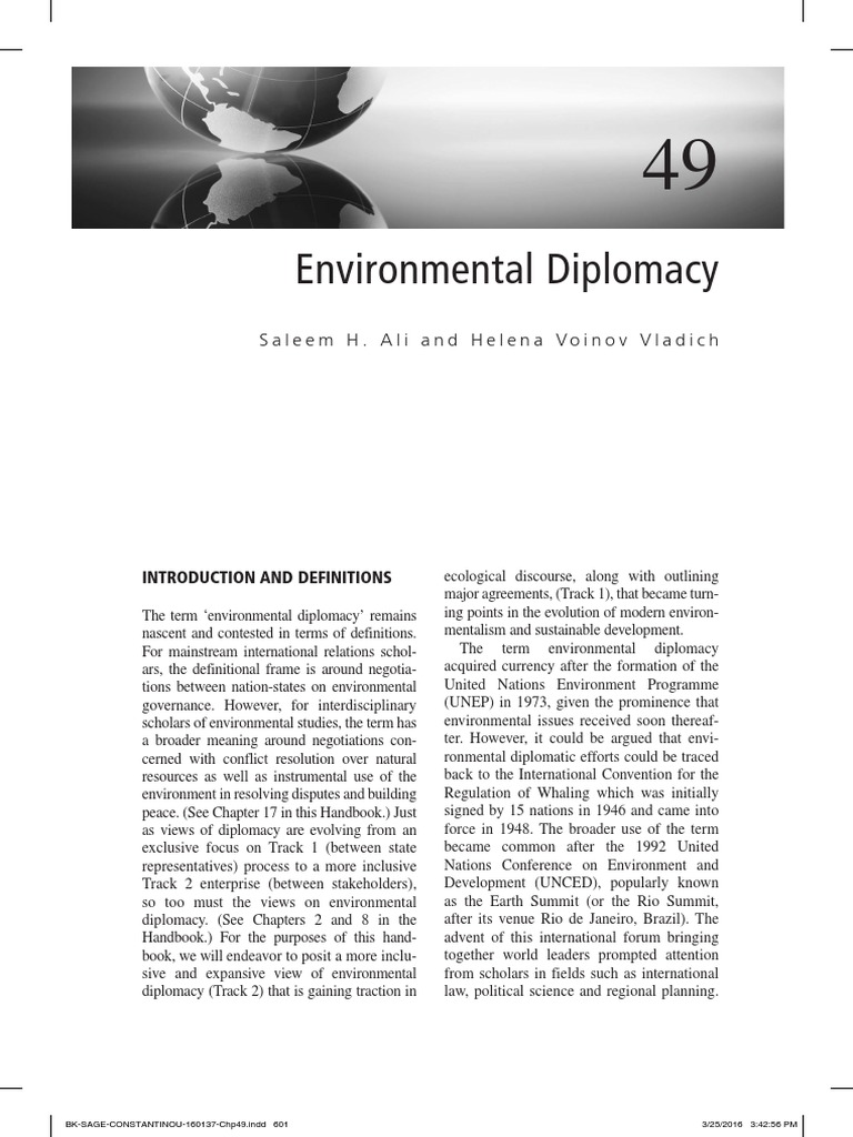 Environmental Diplomacy: Resolving Conflicts | PDF | Governance | Diplomacy Environmental Diplomacy: Resolving Conflicts | PDF | Governance | Diplomacy