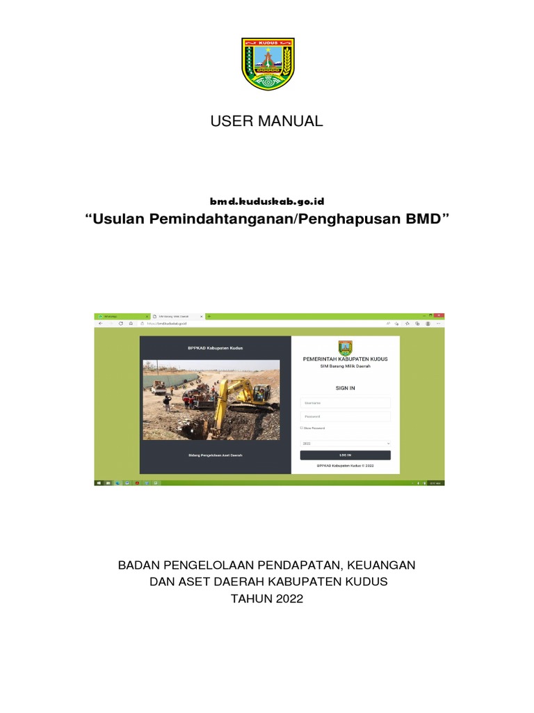 2022 - User Manual Usulan Pemindahtanganan BMD | PDF