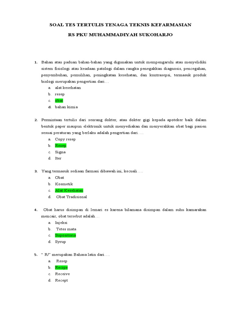 Soal Tes Tertulis TTK | PDF