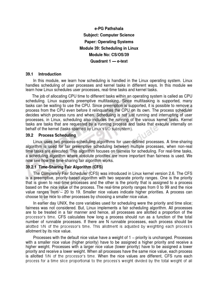 An In-Depth Examination of Scheduling Techniques in the Linux Operating System | PDF ...