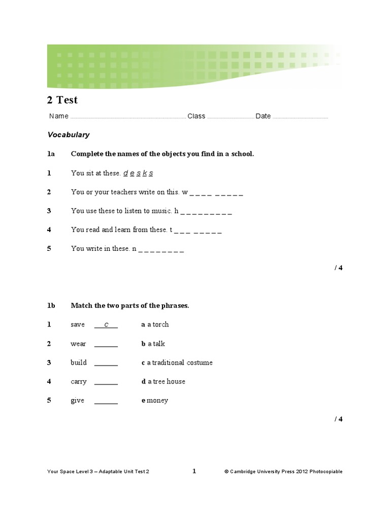 Level 3 Test 2 | PDF | Learning | Linguistics