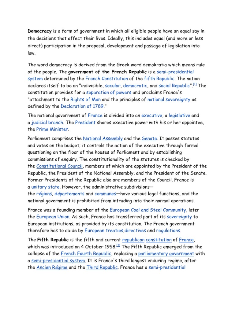 Democracy | PDF | Politics Of France | Democracy
