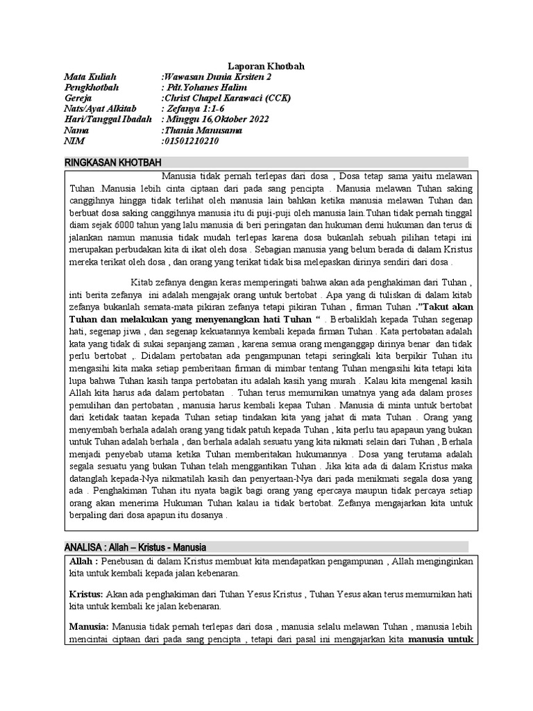 Chapel 4 WDK Thania Fikss | PDF | Agama & Spiritualitas