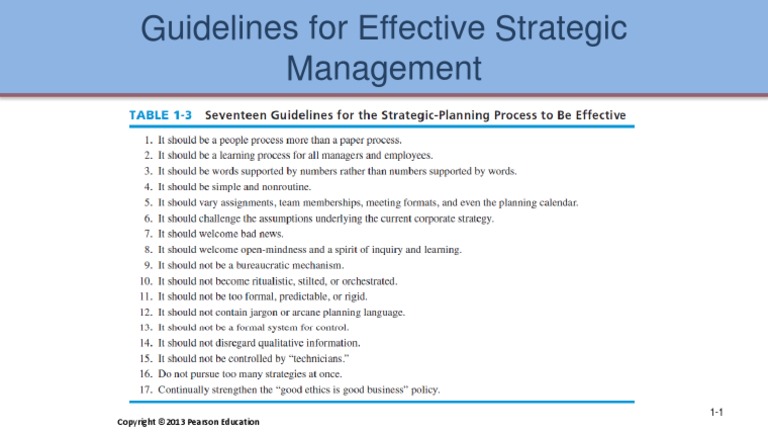 Guidelines For Effective Strategic Management | PDF | Career & Growth ...