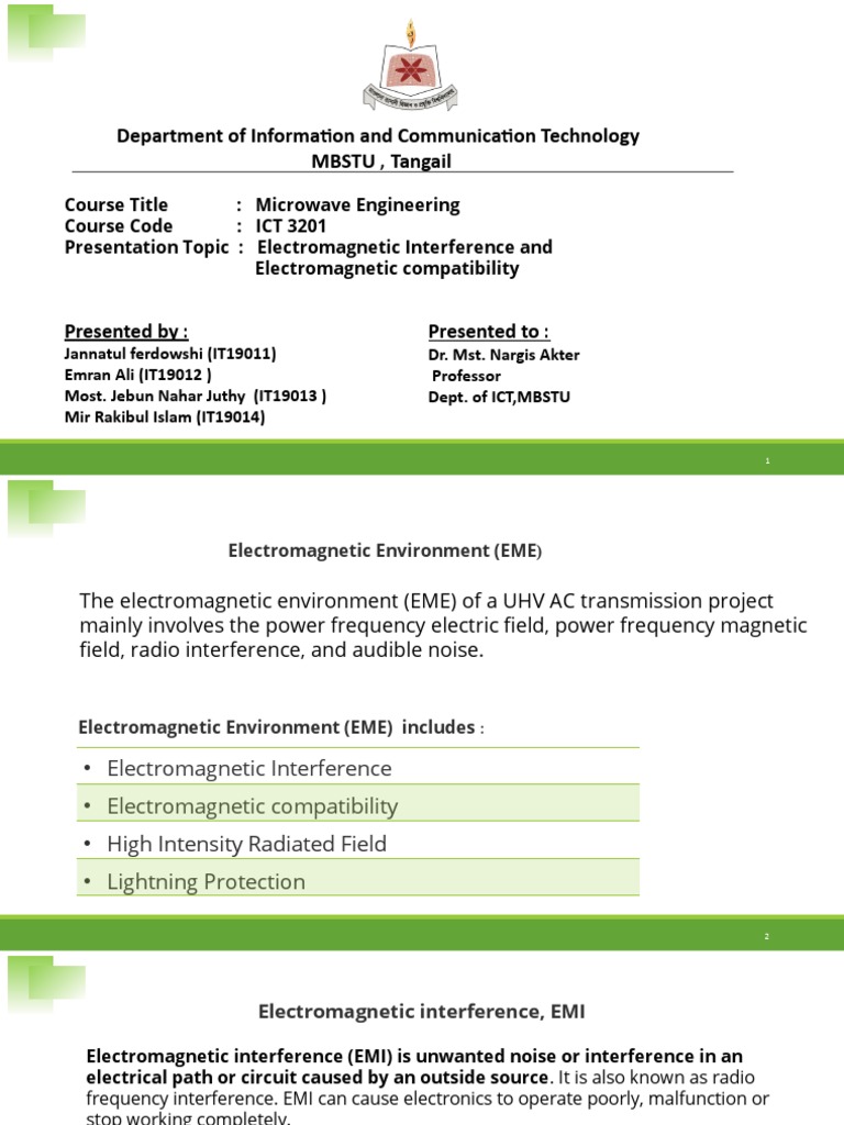Electromagnetic Interference Overview | PDF | Electromagnetic ...
