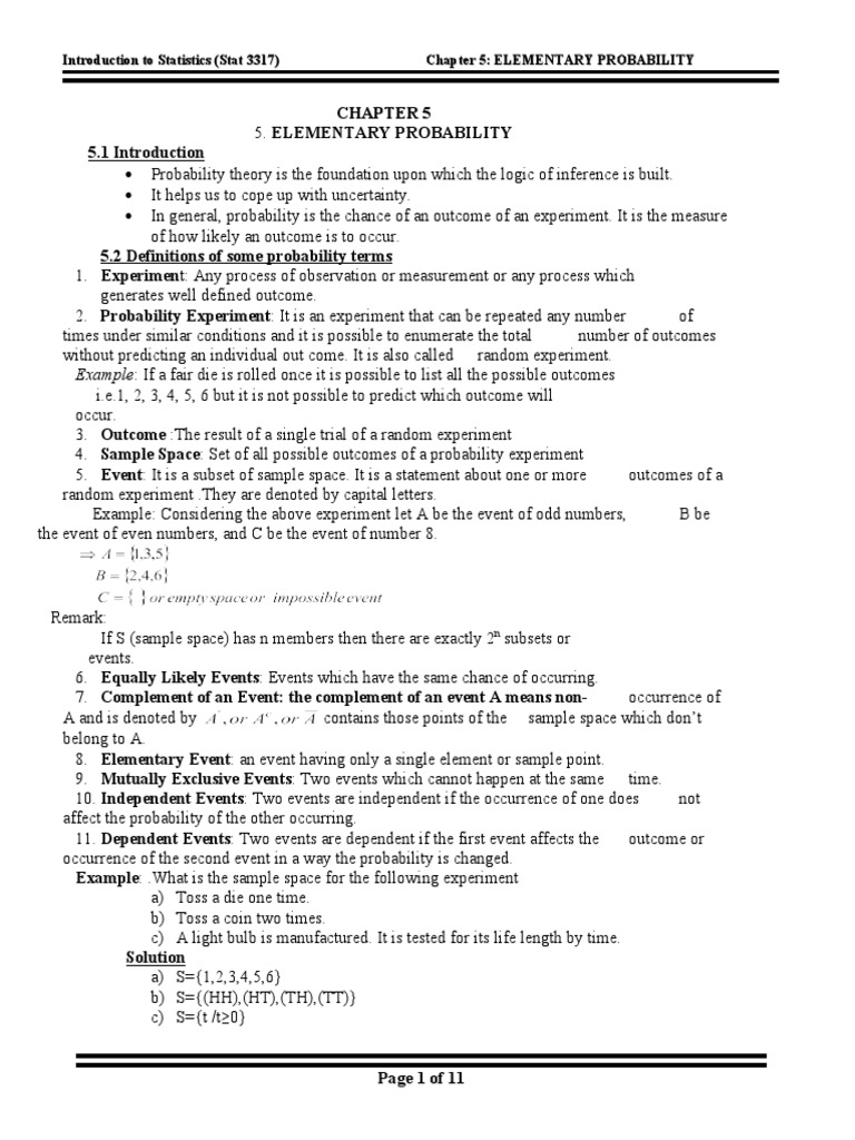 Chapter-5-Elementary Probability | PDF | Teaching Methods & Materials | Computers