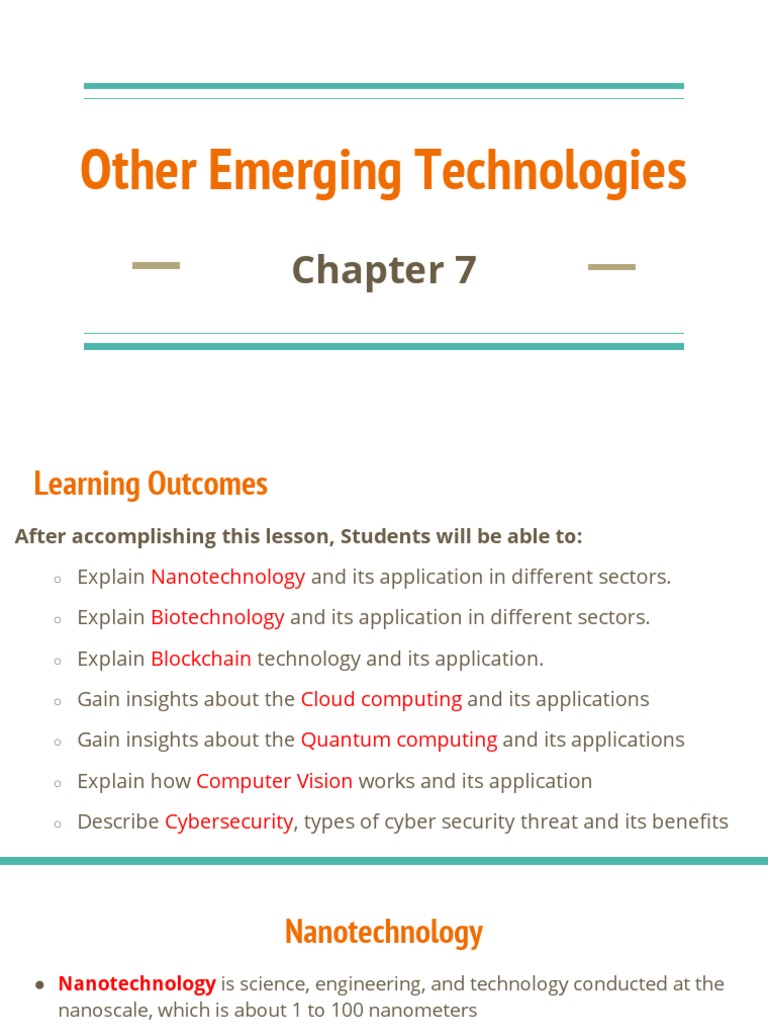 Chapter 7 Other Emerging Technologies | PDF | Cloud Computing | Nanotechnology