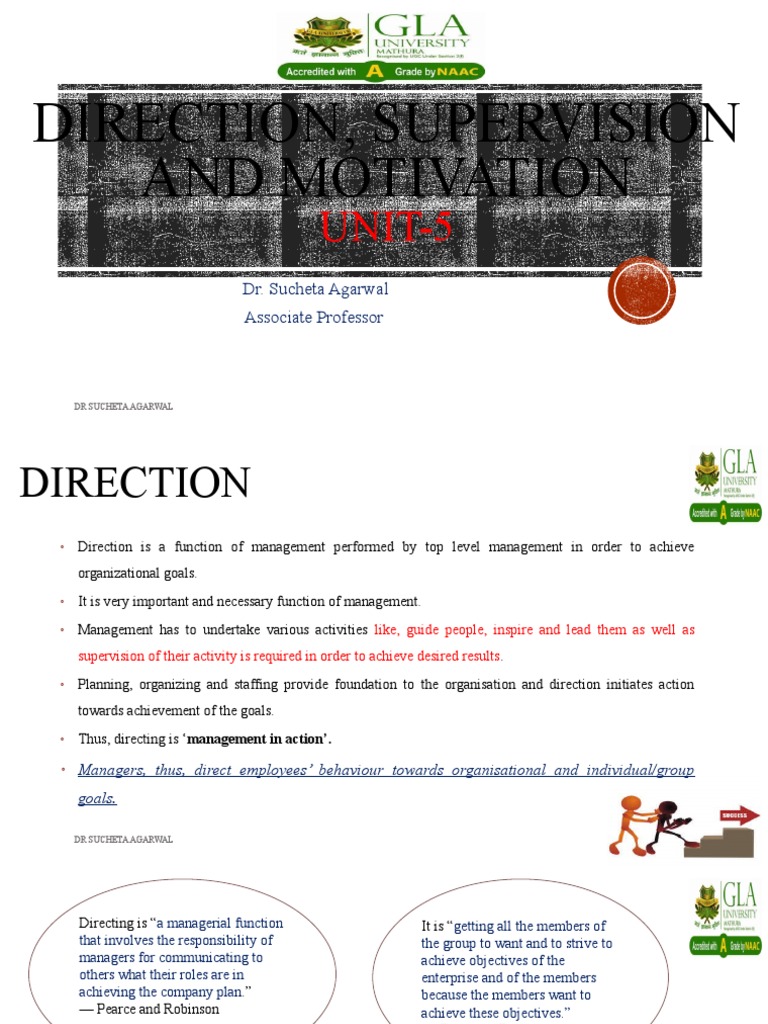 Motivation, Supervision, and Direction: A Comprehensive Overview of ...