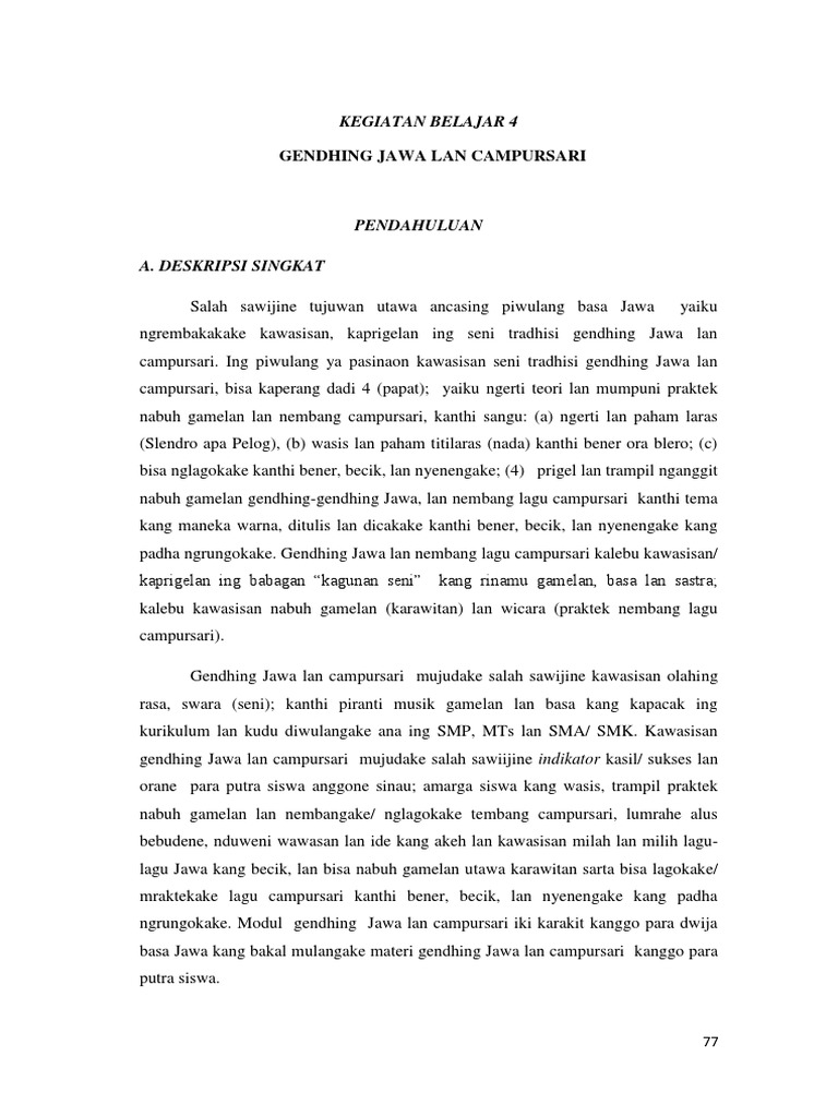 Gendhing Jawa Lan Campursari | PDF