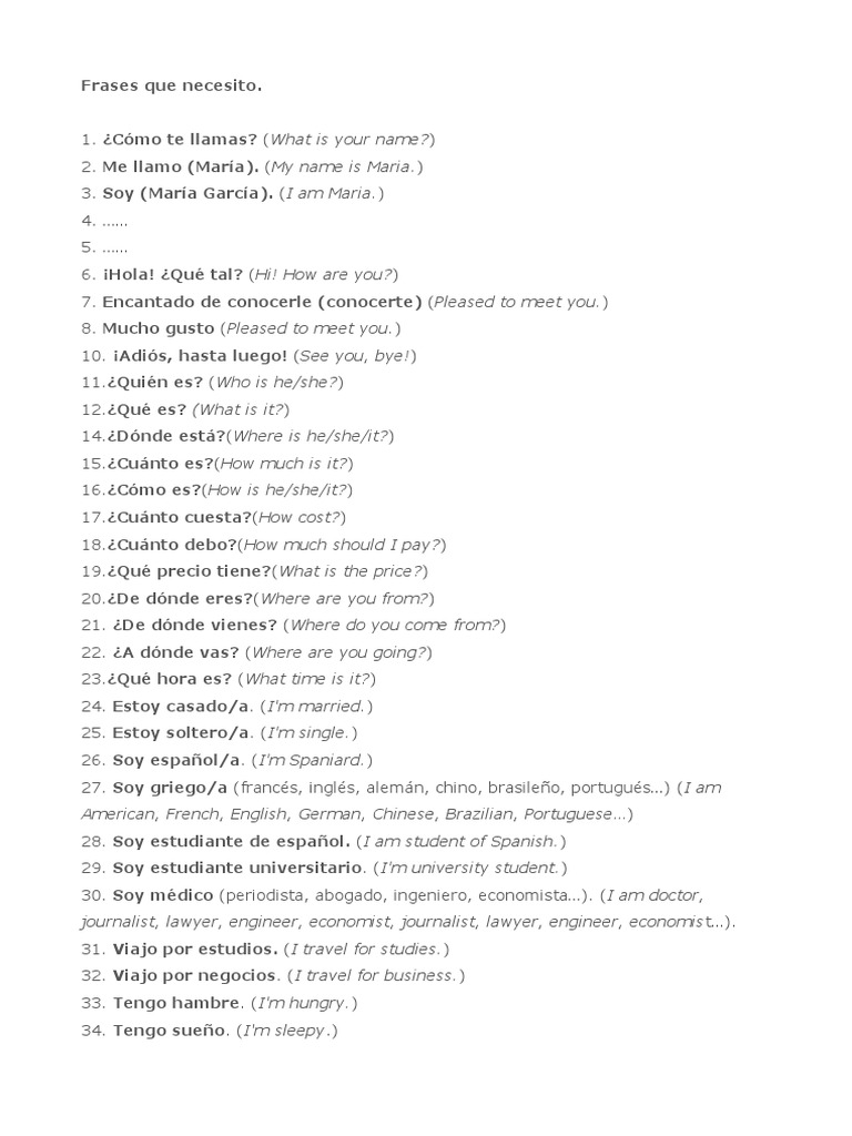 Frases Cotidianas en Español | PDF | Viajes y turismo | Religión y ...
